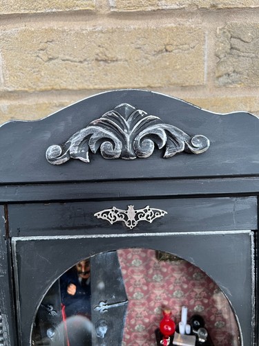 OOAK Unique 1/12 Dolls House Miniature Gothic Black wall clock Vampires ...