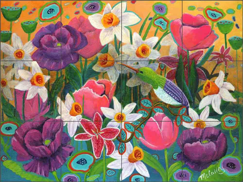 Hummingbird Tile Backsplash Debbie McCulley Art Ceramic Mural POV-DM026 ...