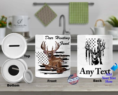 Deer Hunting Season Fund Personalized CERAMIC Money Box PIGGY Bank ...