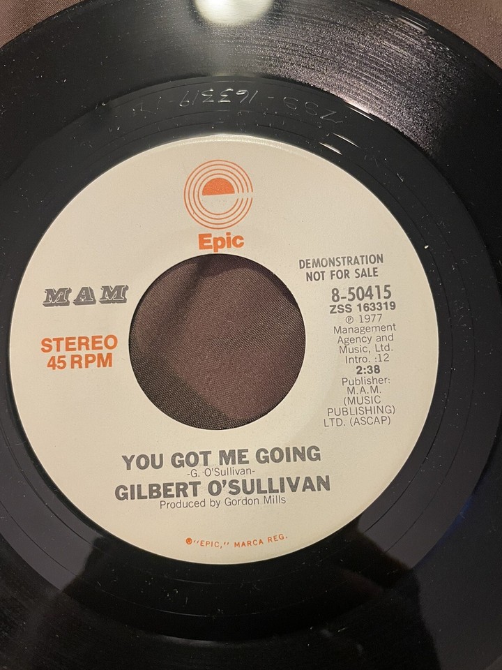 GILBERT O'SULLIVAN You Got Me Going 45 Promo Mono Stereo 1977 | eBay