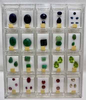 93 Precious Loose Faceted Natural Gemstones In Collectors Case ...