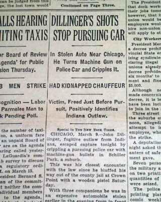 JOHN DILLINGER Post Crown Point, Indiana Jail Escape HUNTED 1934 Old ...