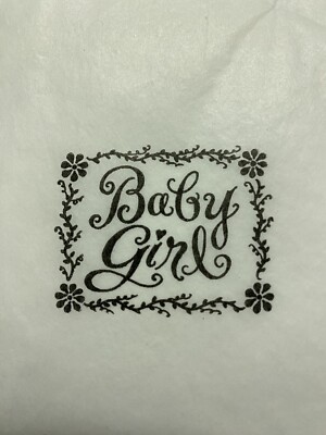 BABY GIRL TISSUE PAPER Hand Stamped Great for gift giving, crafts or ...