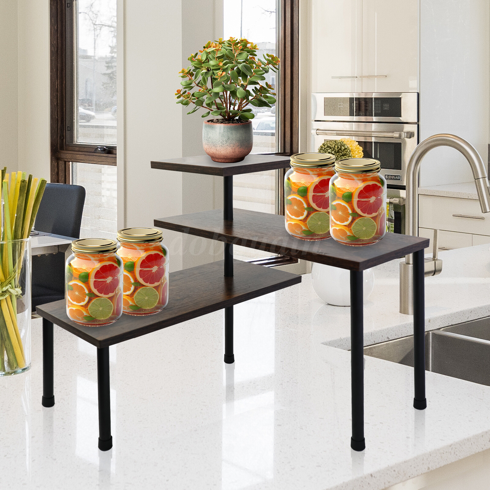 3 Tier Countertop storage shelf removable Stand Storage Holder Kitchen ...