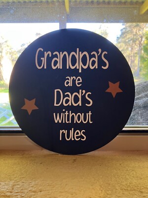 250mm round "Grandpa" wooden sign. | eBay Australia