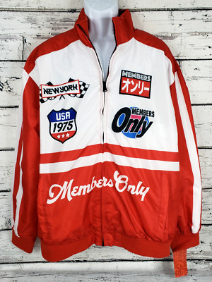 Members Only Sport Men's Red Team Racing Windbreaker Jacket Size Large ...