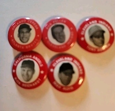 1983 ( 1969 ) MLBPA BASEBALL PINS LOT Of 5, Cepedo, Feller, Horton Plus ...