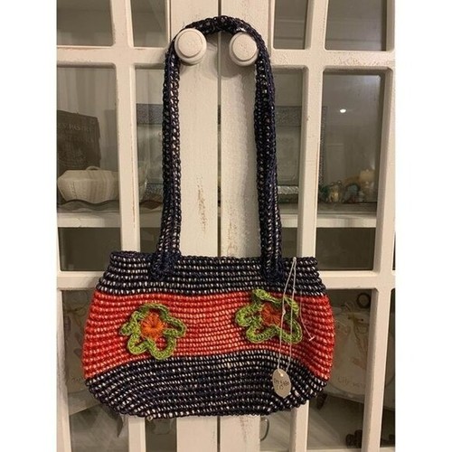 NWT Country Originals woven purse, floral, red and blue | eBay