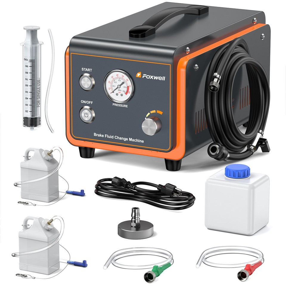 FOXWELL RT1000 Vacuum Pressure Bleeder Brake Fluid Bleeder Machine Kit ...