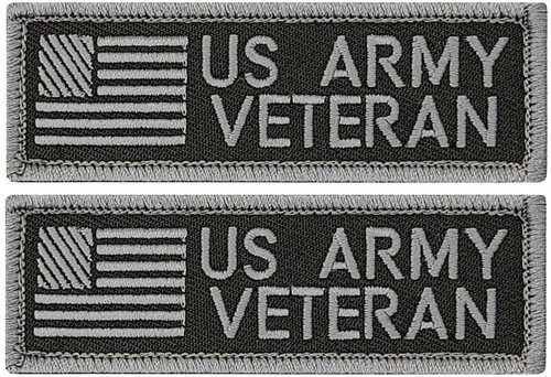 US ARMY VETERAN USA FLAG EMBROIDERED VET PATCH | 2PC IRON ON OR SEW ON ...