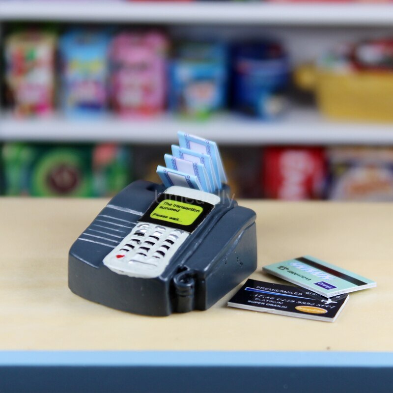 1/6 Scale Dollhouse Miniature POS Card Reader Supermarket Decor ...