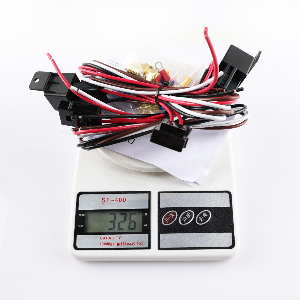 Dual Electric Fan Relay Wiring Kit with Thermostatic Sensor Switch ...