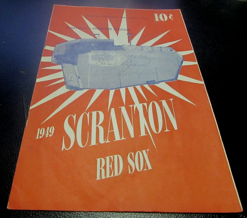 ORIGINAL 1949 SCRANTON RED SOX VS UTICA - SCORE CARD - VERY GOOD ...