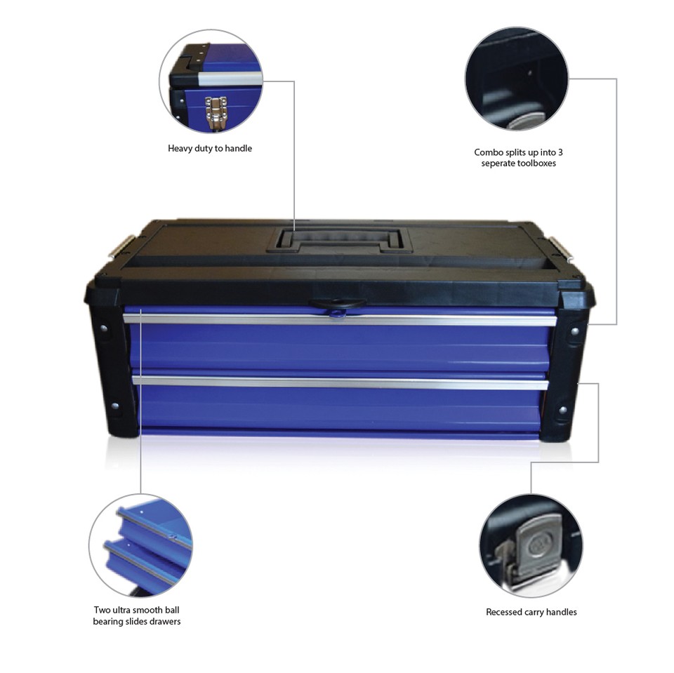 US PRO Tools 3 IN 1 Mobile Rolling Chest Trolley Cart cabinet Wheels ...