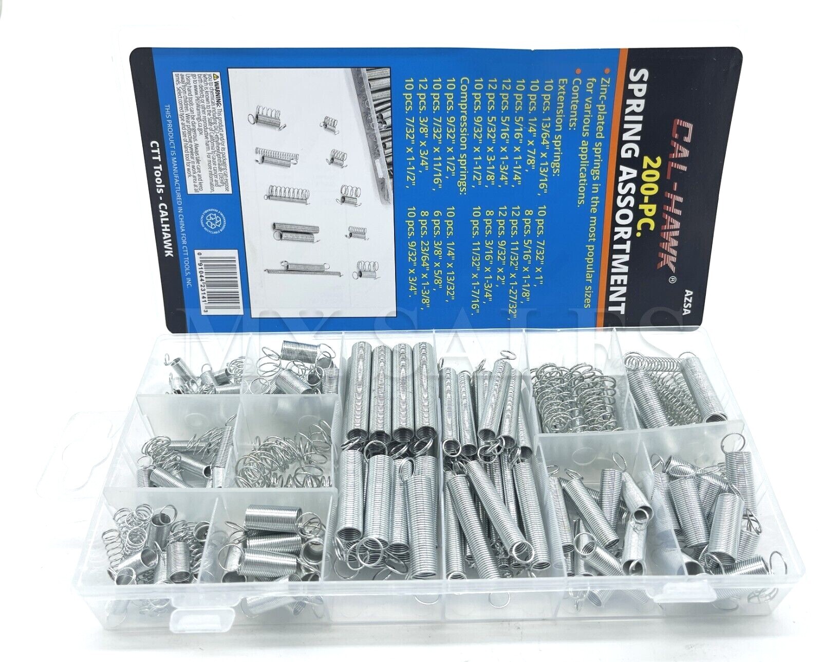 200pc Spring Assortment Set Compressed & Extended Carburetor Flat Hoop ...