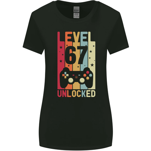 67E Anniversaire 67 Ans Niveau Supérieur Gamming T-Shirt Femme Coupe ...