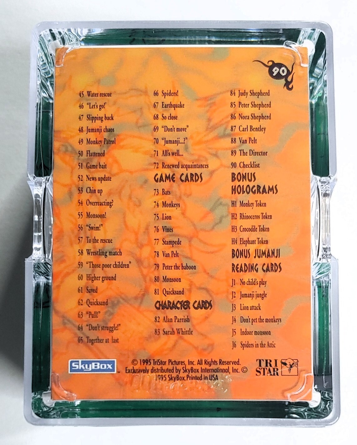 1995 Tri Star Skybox Jumanji Movie Robin Williams 1-90 Card Set W ...