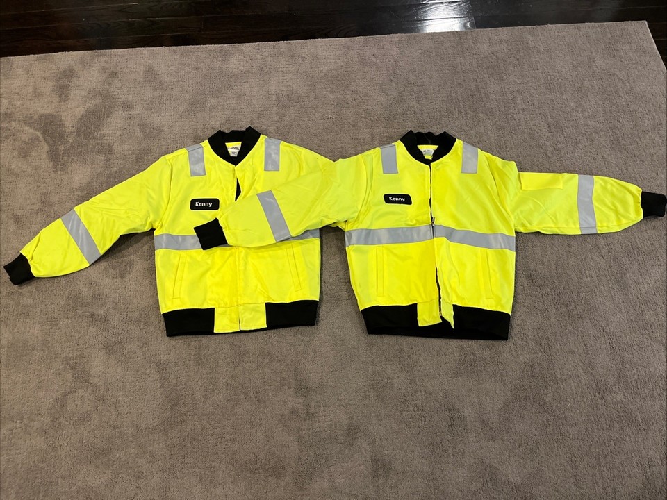 2 Two HIGH VISIBILITY INSULATE HI VIS REFLECTIVE SAFETY JACKET COAT ...