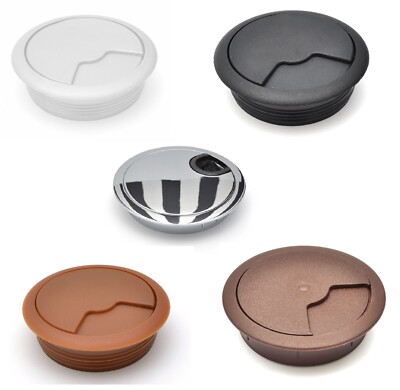 PC Computer Desk Plastic Grommet Table Cable Tidy Wire Hole Cover 60mm ...
