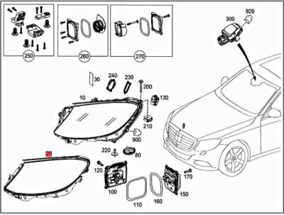 Genuine MERCEDES W222 Gasket For Light Housing Right Lighting Unit ...