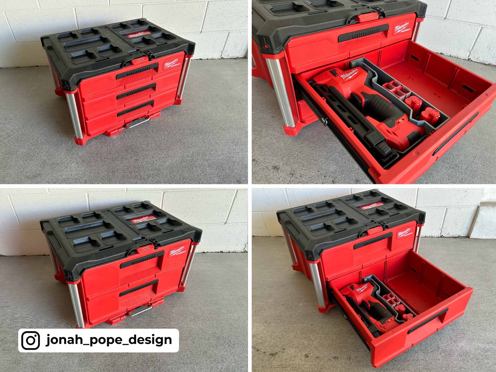 Milwaukee Packout Tool Box Drawer Insert for M12 Cable Stapler (Insert ...