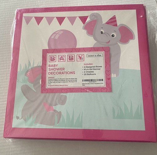 Baby Shower Decorations for Girl - Elephant Theme Baby Block Stack Box ...