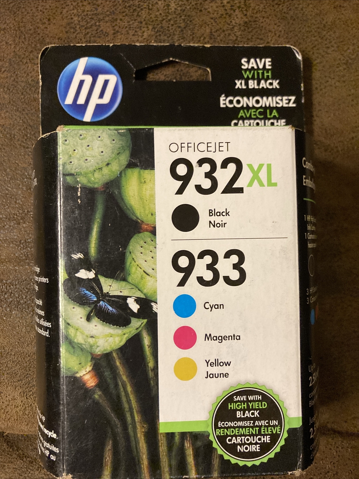 HP 932XL/933 (N9H62FN) Cyan/Black/Magenta/Yellow Ink Cartridge ...