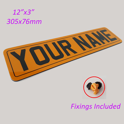 Reflective Outdoor Waterproof Personalised Sign Shatterproof - Yellow ...