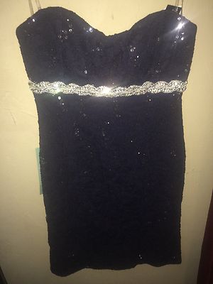 Beautiful Navy Blue Juniors Dress | eBay