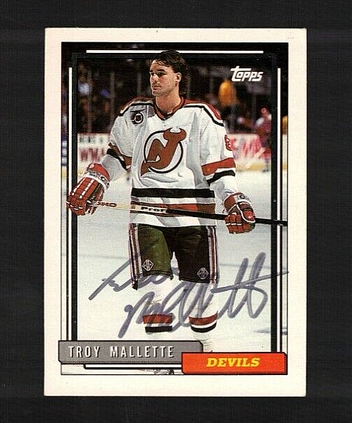 TROY MALLETTE Autographed 1992-93 Topps--New Jersey Devils | eBay
