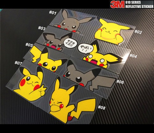 Pikachu PEEKING pokemon Sticker JDM Car funny Cute Reflective #P01 ...