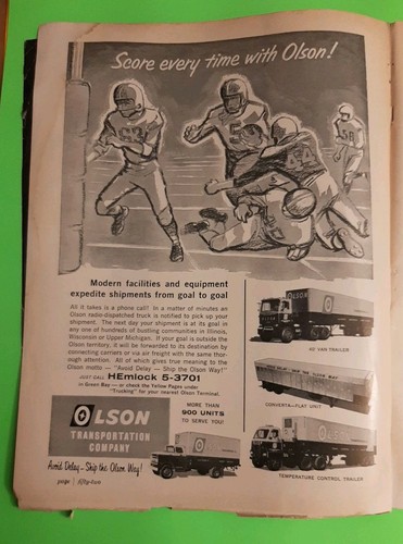 1962 NFL Game Program Baltimore Colts vs Green Bay Packers, November 18 ...