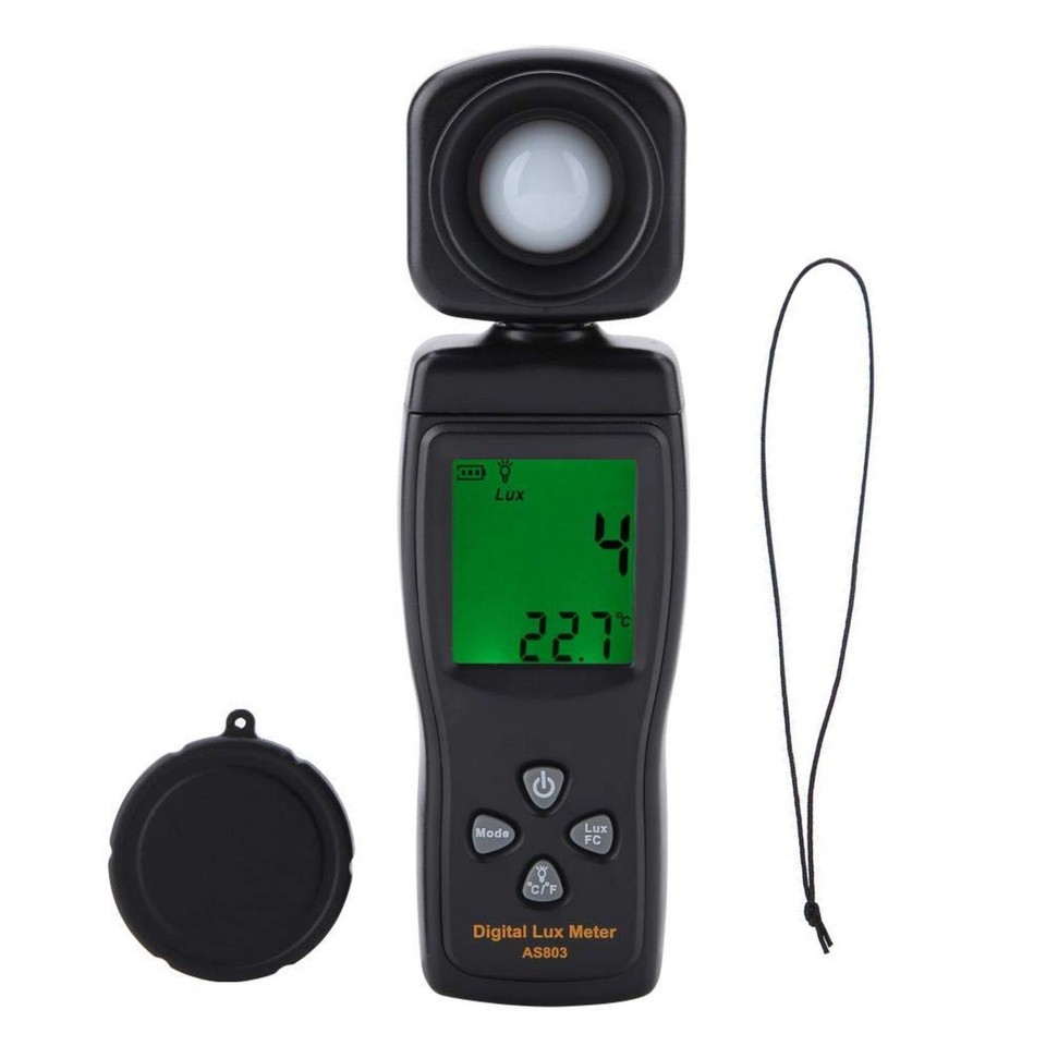 Portable 200K Lux Range Illuminance Meter W/ 180° Adjustable Sensor ...