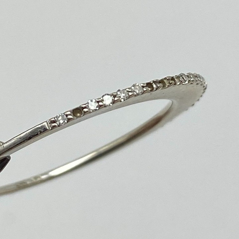 14K White Gold Melee Diamond Size 6.75 Ring 0.9g | eBay