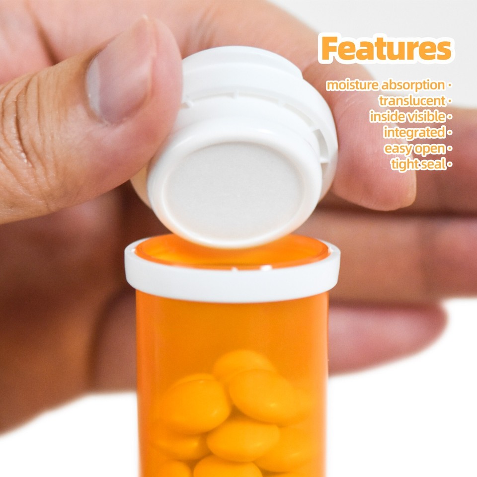 11 Dram 12pcs Empty Pill Bottles with Desiccant Caps Pharmacy Vial ...