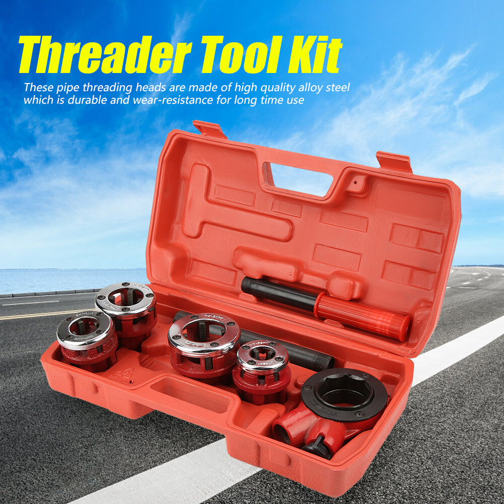 Dies Manual Plumber Pipe Threading Kit Set 1/2' 3/4' 1' 1‑1/4' Threader ...