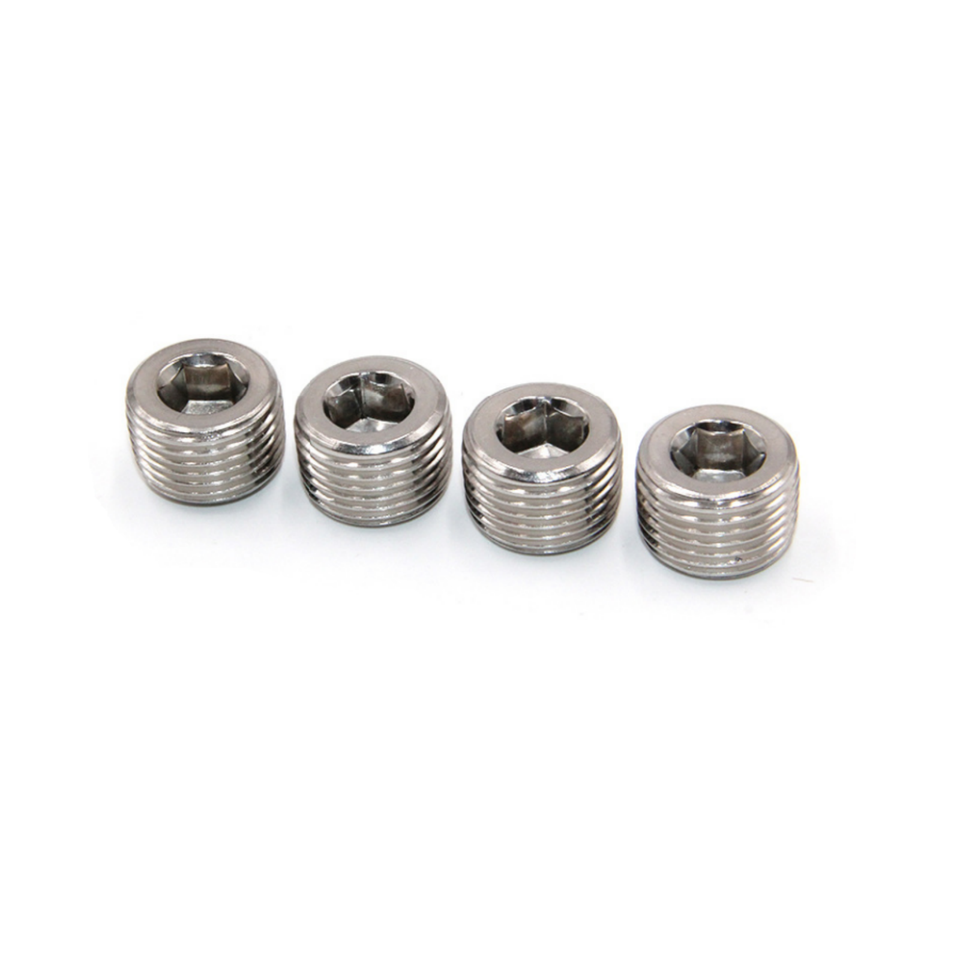 1/8" NPT Plugs Internal Hex Countersunk Pipe Fitting Male Thread Pipe ...