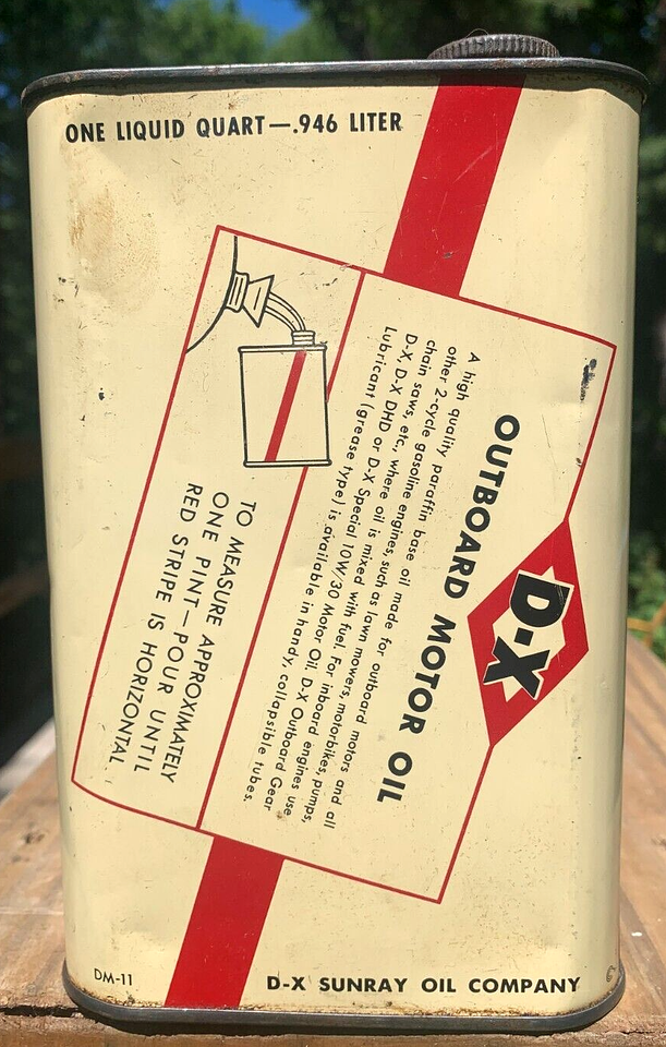 Vintage DX Oil Co. Outboard Can great cool quart Boat graphic | eBay