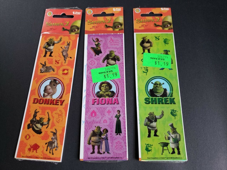 Shrek 2 Huge Lot Of Stickers New Hallmark Party Lion Fiona Donkey | eBay