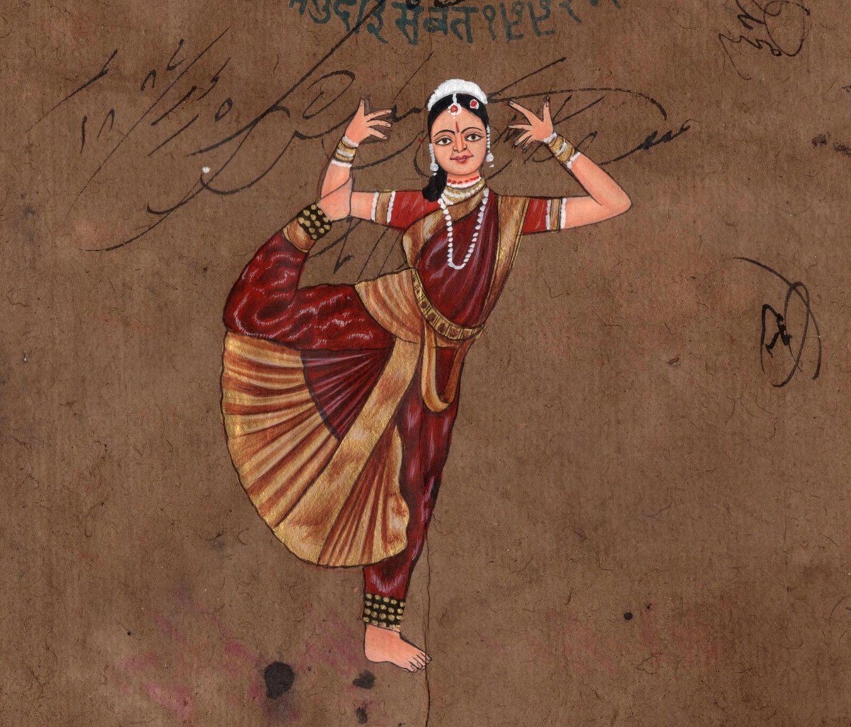 Bharatanatyam Dance Painting Bharatnatyam Dance Painting By Radhika