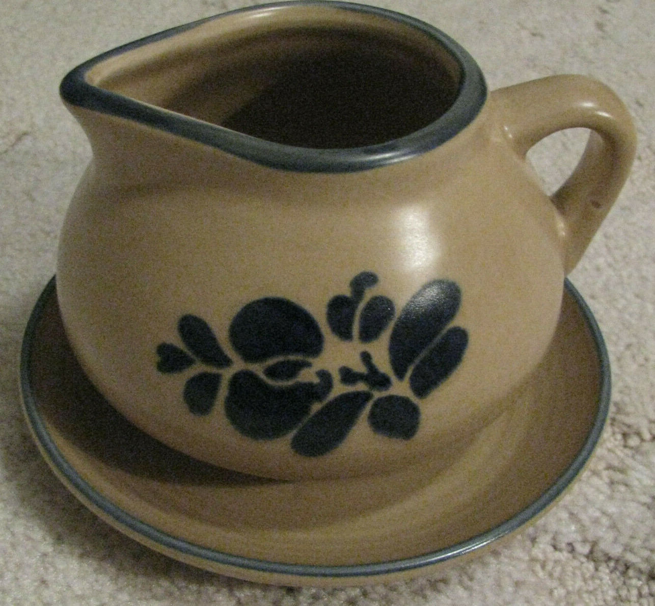 VTG-PFALTZGRAFF FOLK ART SMALL PITCHER With Plate-USA BLUE DESIGN ...