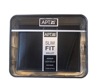 Apt 9 Slim Fit Leather Wallet Credit Holder Unisex | eBay