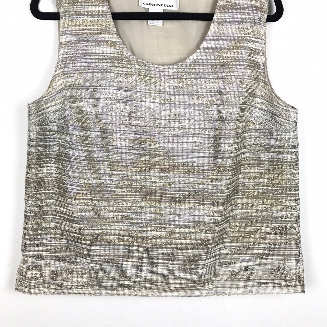 Caroline Rose Gold Silver Metallic Sparkle Tank Top S… - Gem
