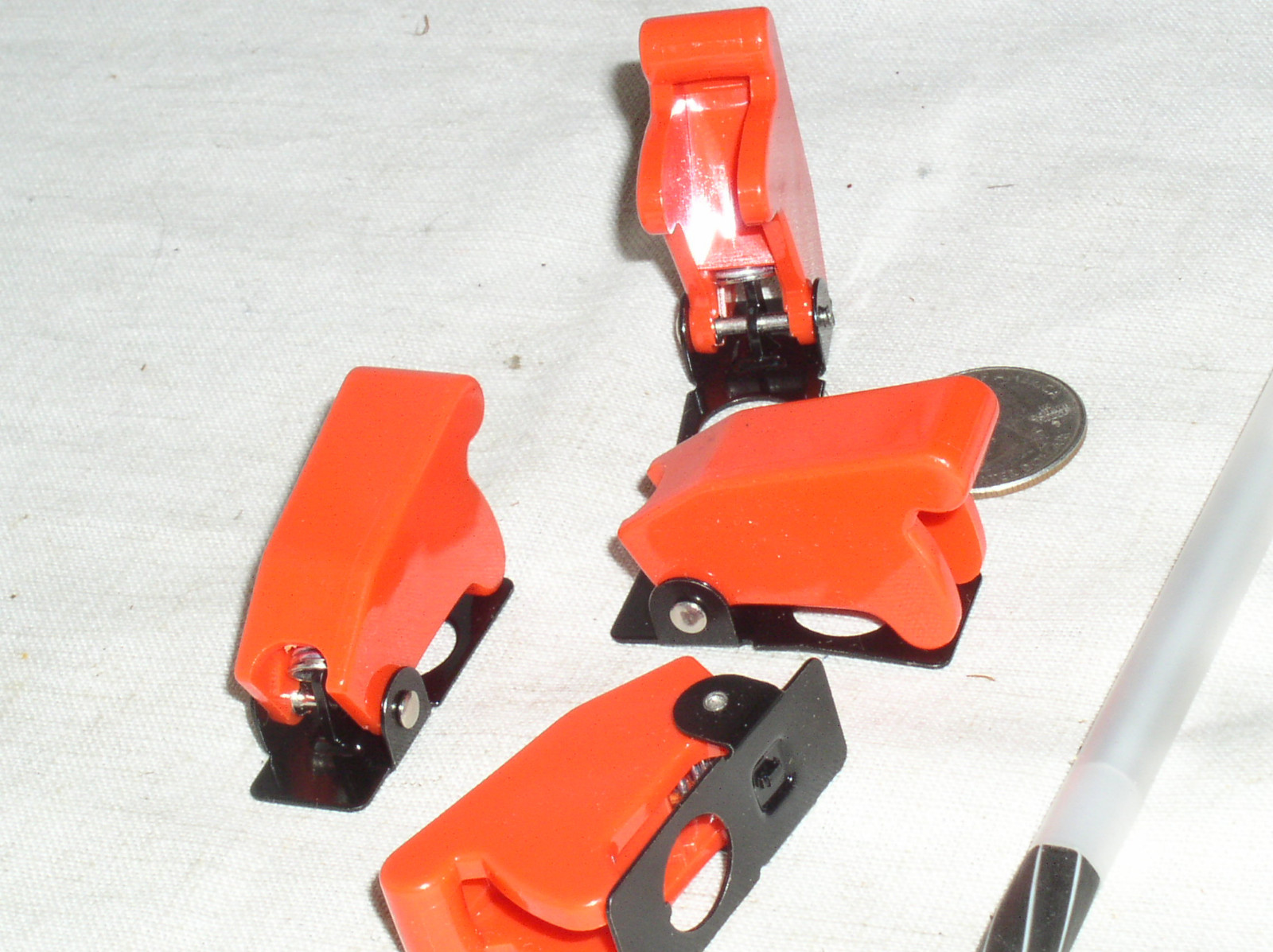 4 NEW RED TOGGLE SWITCH FLIP SAFETY COVER GUARD S MILITARY 1/2" INCH ...