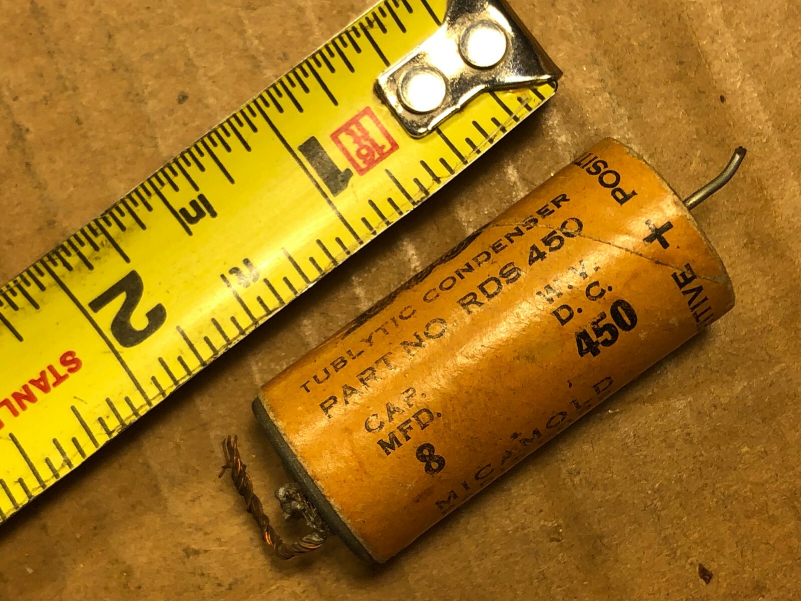 Vintage Micamold Paper Capacitor 8 uf 450v Axial tube amp cap 1940s | eBay