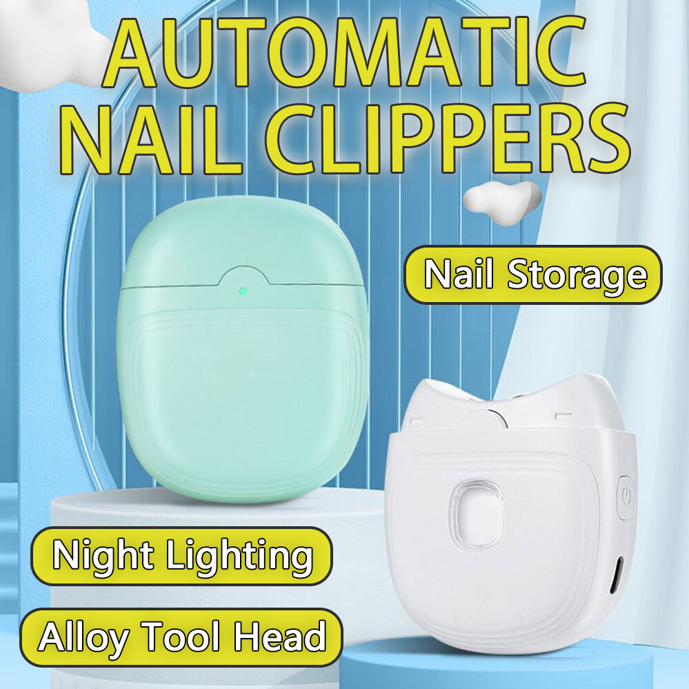 Electric Fingernail Clippers Auto Trimmer Toe Nail Cutter W/ Light 2 ...
