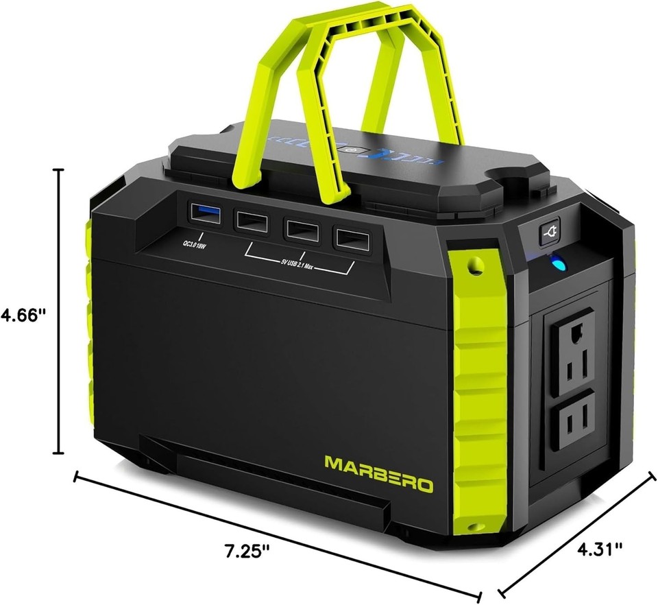 MARBERO Portable Power Station 150Wh Solar Generator 110V 150W Peak for ...