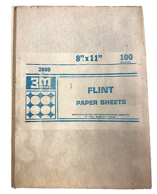 3M FLINT PAPER SHEETS 8X11IN 280D 100/SHEETS PER PACK NEW OLD STOCK ...