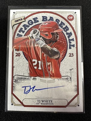 TJ WHITE 2023 ONYX VINTAGE BASEBALL ON CARD AUTO BLUE INK | eBay