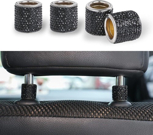 Car Seat Headrest Decoration, 4PCS Car Headrest Collars, Rhinestone ...